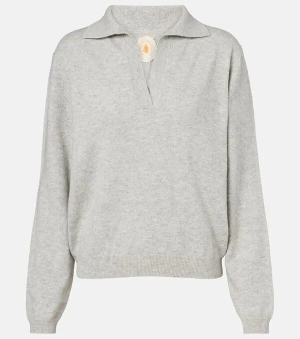 Jardin Des Orangers Cotton And Cashmere Polo Sweater - Grey