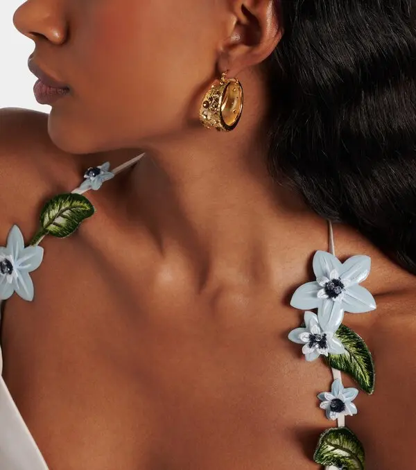 Oscar De La Renta Crystal-embellished Hoop Earrings