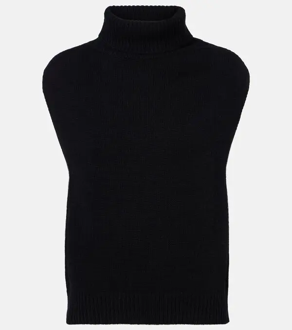 Jardin Des Orangers Turtleneck Wool And Cashmere Sweater Vest - Black
