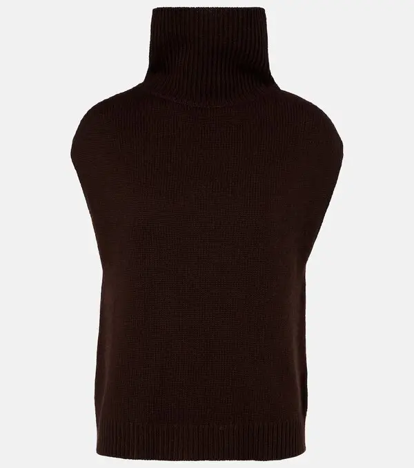 Jardin Des Orangers Turtleneck Wool And Cashmere Sweater Vest - Brown
