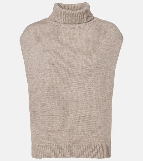 Jardin Des Orangers Turtleneck Wool And Cashmere Sweater Vest - Grey