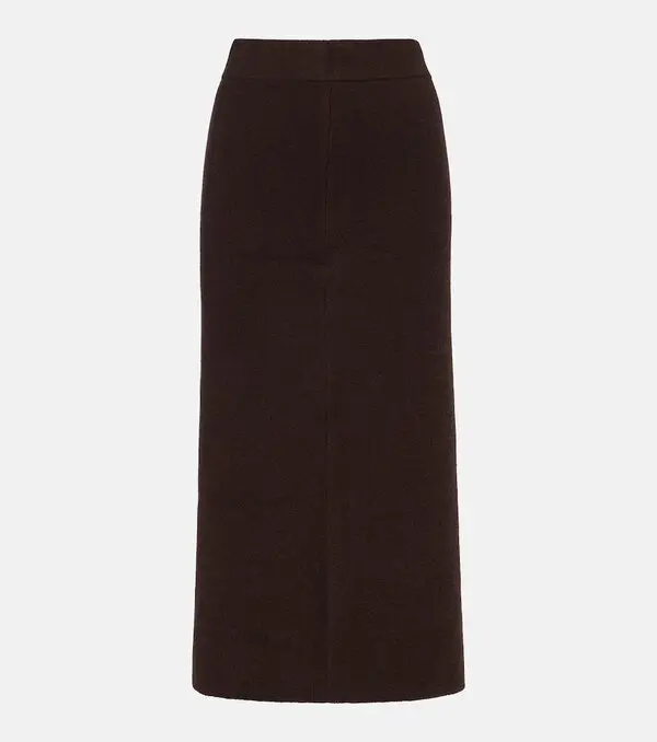 Jardin Des Orangers Wool And Cashmere Pencil Skirt - Brown