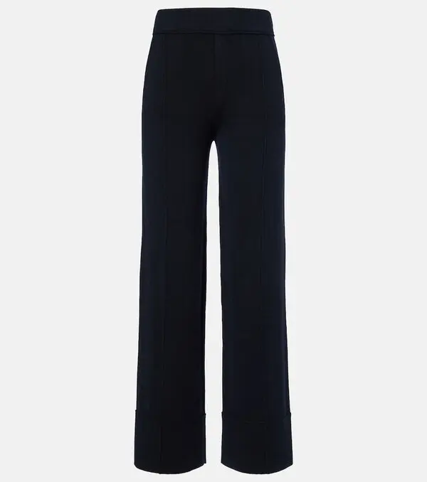 Jardin Des Orangers Wool And Cashmere Wide-leg Pants - Black