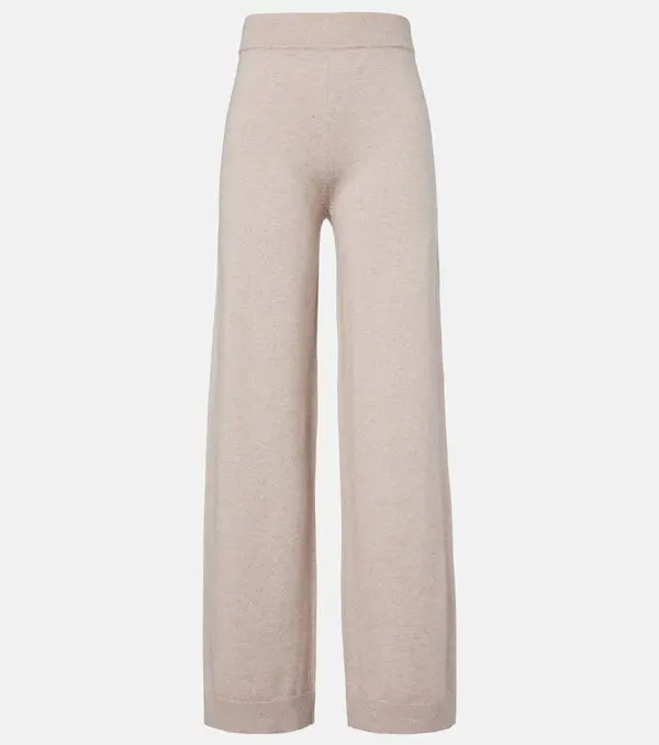 Jardin Des Orangers Cotton And Cashmere Wide-leg Pants - Beige
