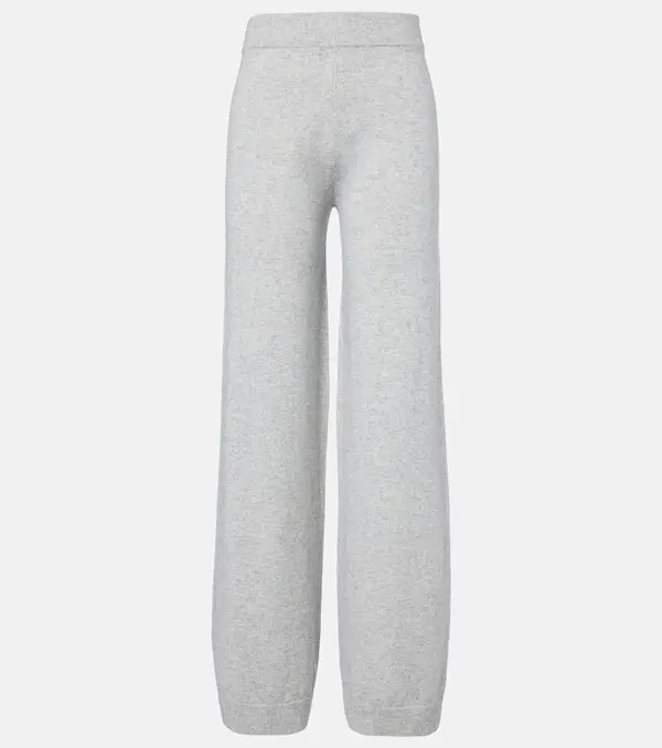 Jardin Des Orangers Cotton And Cashmere Wide-leg Pants - Grey