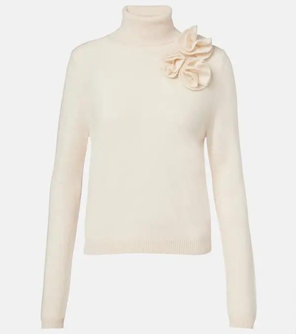 Jardin Des Orangers Floral-appliqué Wool And Cashmere Sweater - Beige