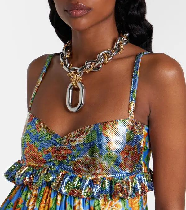Rabanne Floral Chainmail Minidress