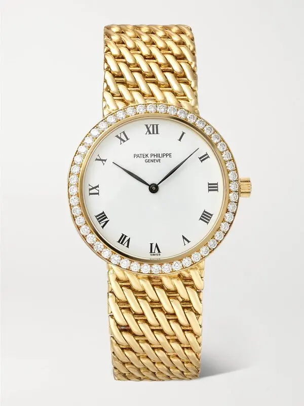 STEPHANIE WINDSOR Patek Philippe Vintage 1992 Calatrava Hand-wound 34mm 18-karat Diamond Watch - Gold