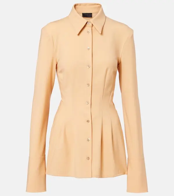 MUGLER Pleated Shirt - Beige