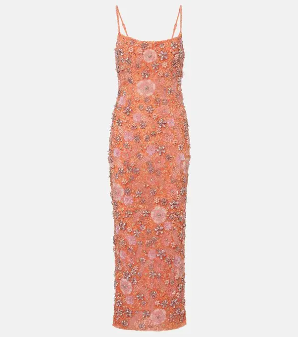Rachel Gilbert Francesca Embellished Floral Gown - Pink