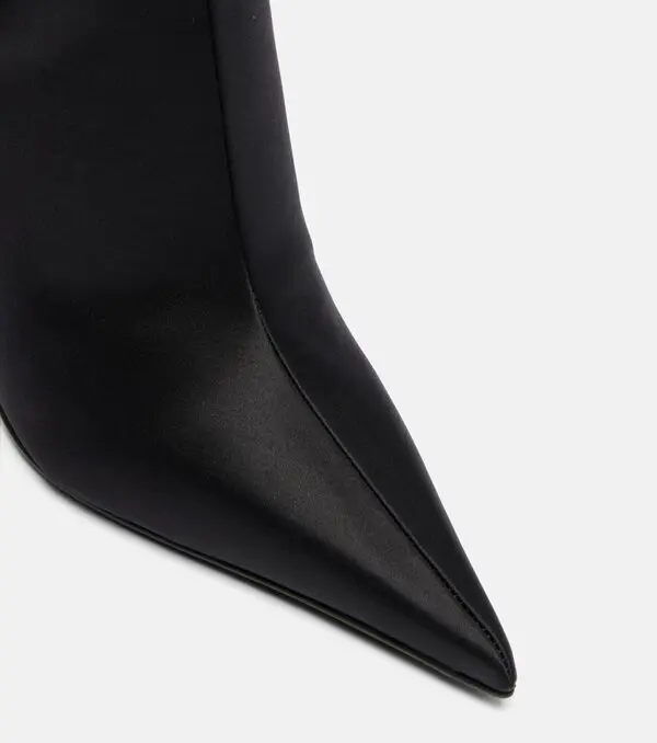 Amina Muaddi Barbara Satin Knee-high Boots