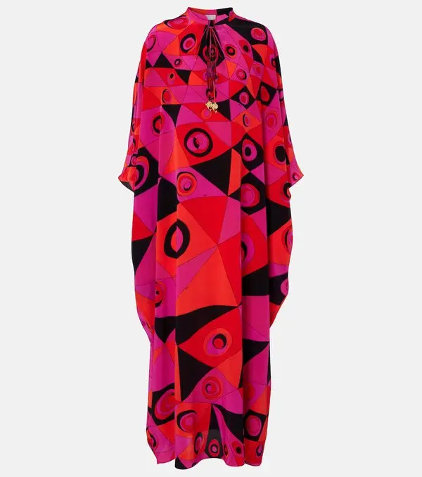 Emilio Pucci Occhi Silk Twill Kaftan - Multicoloured