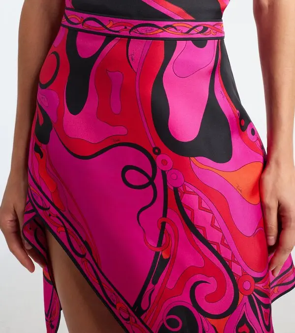 Emilio Pucci Orchidee Silk Twill Miniskirt