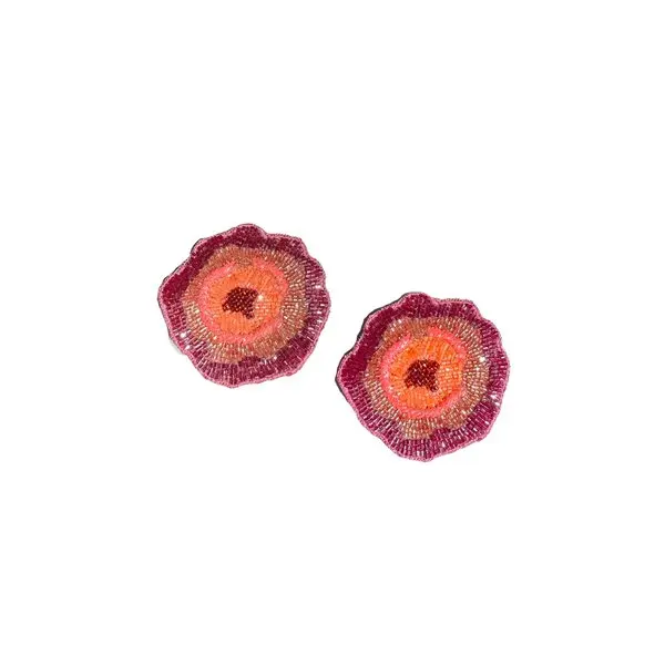 SIMITRI Rose Bloom Earrings - Pink