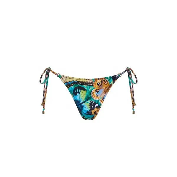 SUNKISSED Triangle Bottom With Side Ties - Blue/gold