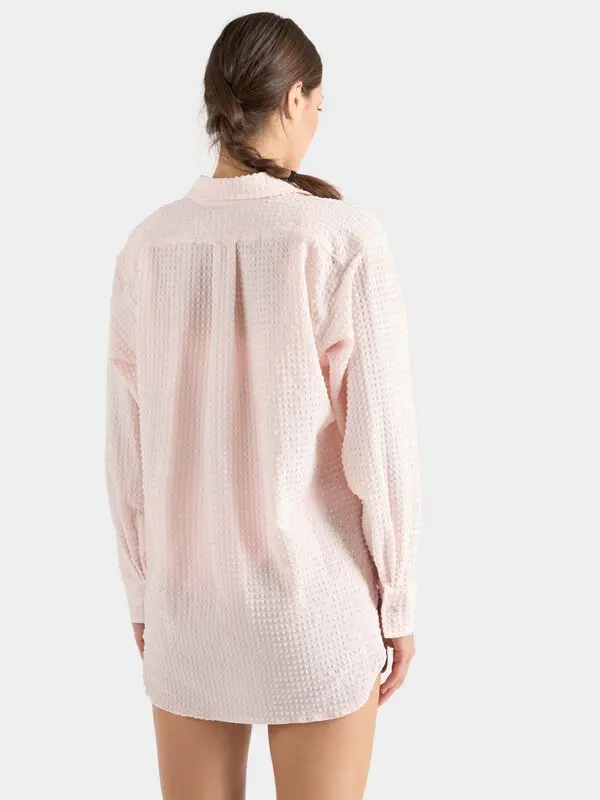 Hunza G Resort Shirt - Seersucker Bubblebath