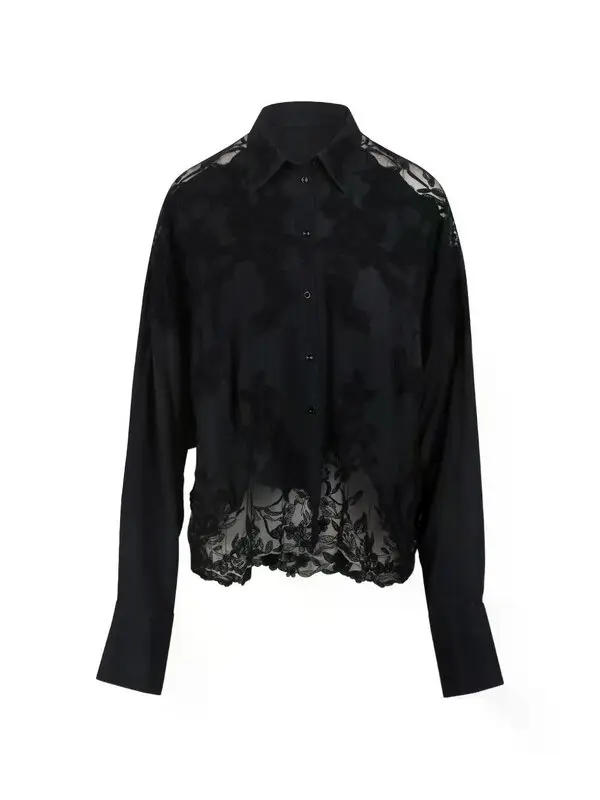 Ermanno Scervino Embroidered Lace Shirt - Black