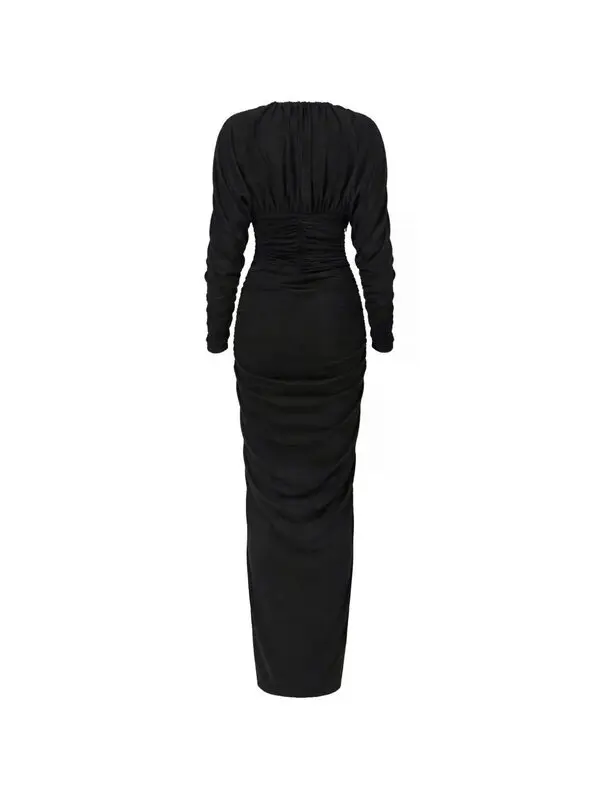 Alexandre Vauthier Ruched Metallic Midi Dress