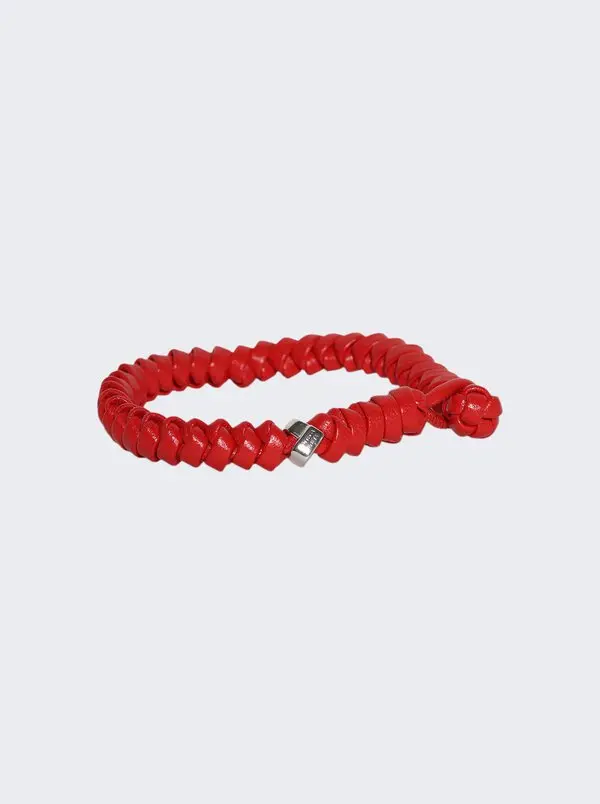 Bottega Veneta Braided Leather Knot Bracelet - Red