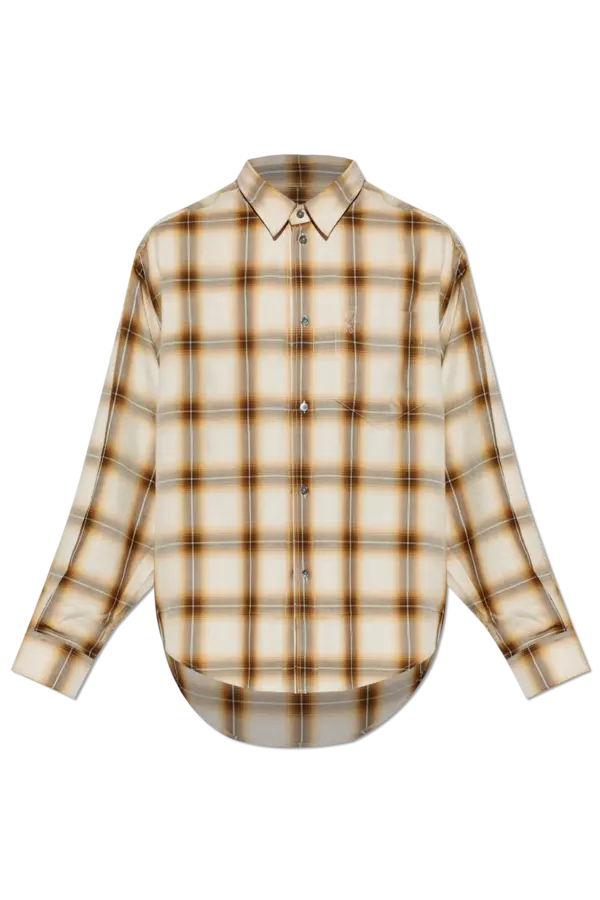 Ami Checked Pattern Shirt - Beige
