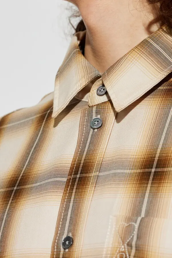 Ami Checked Pattern Shirt - Beige