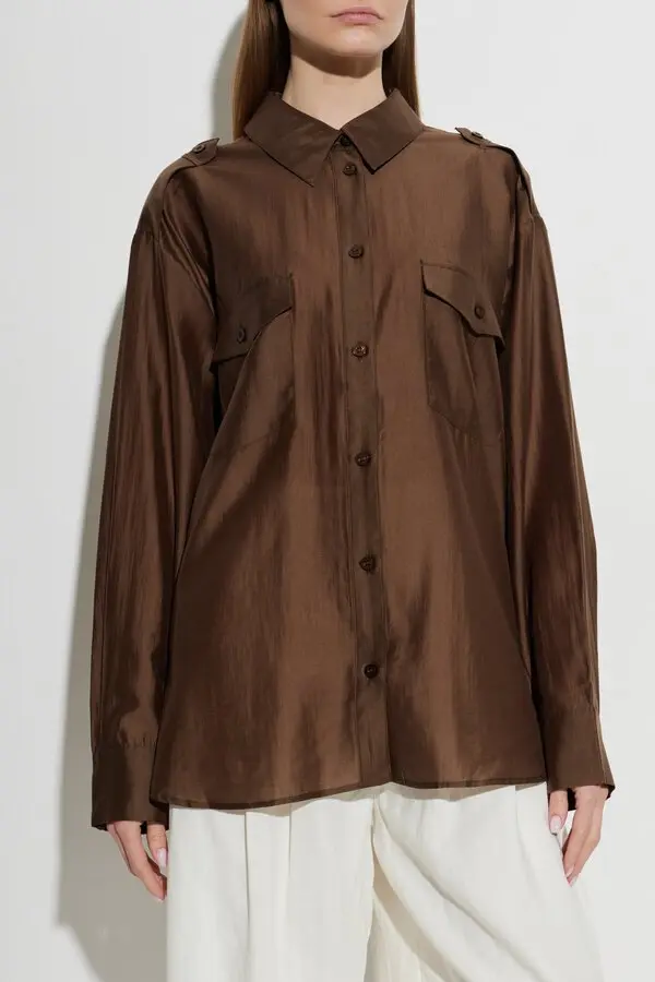 GESTUZ Satin Utility Shirt