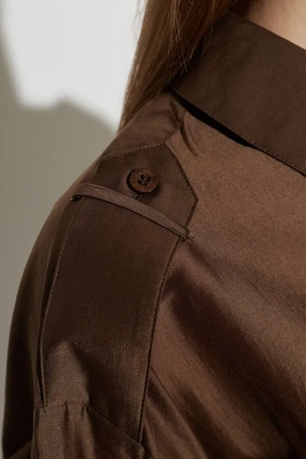 GESTUZ Satin Utility Shirt