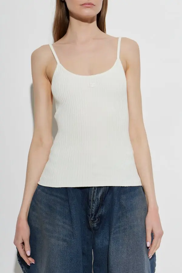 COURREGES Ribbed Camisole Top - Cream