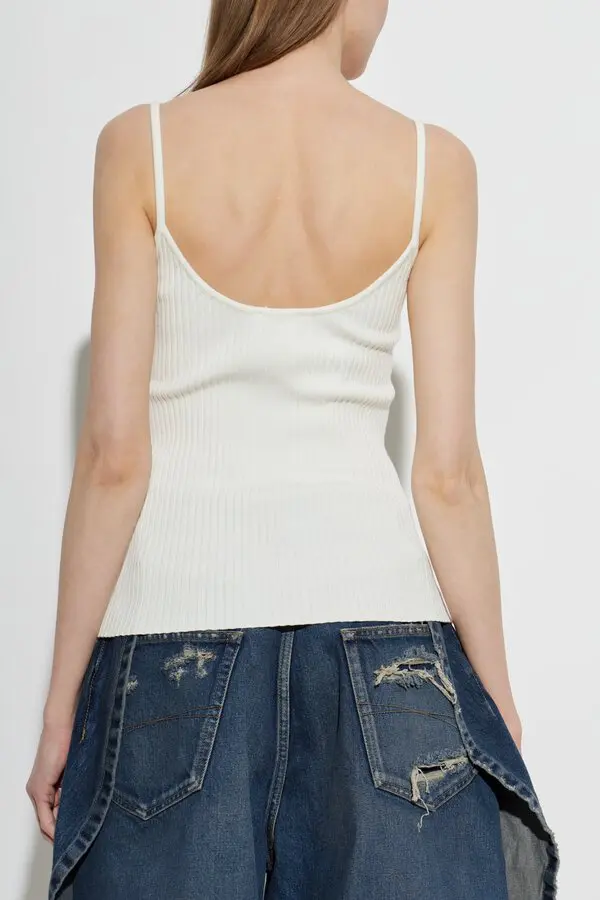 COURREGES Ribbed Camisole Top - Cream