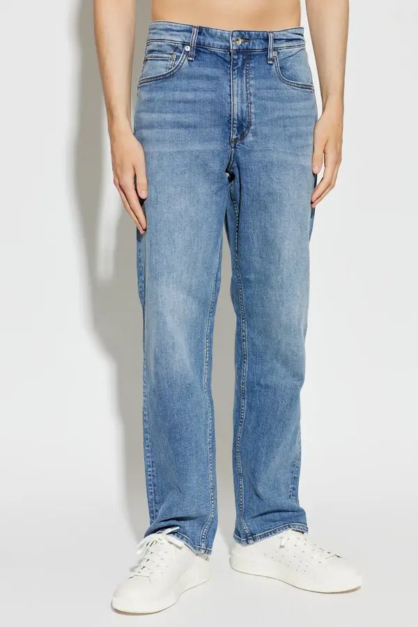 Rag & Bone Straight Leg Jeans In Medium Wash Denim