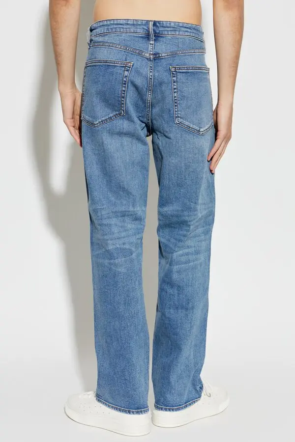 Rag & Bone Straight Leg Jeans In Medium Wash Denim