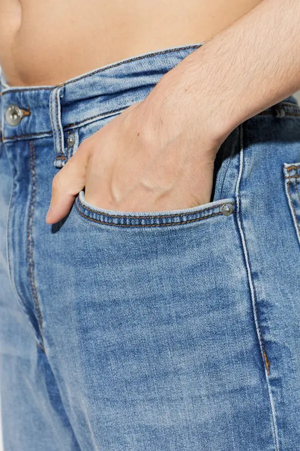 Rag & Bone Straight Leg Jeans In Medium Wash Denim