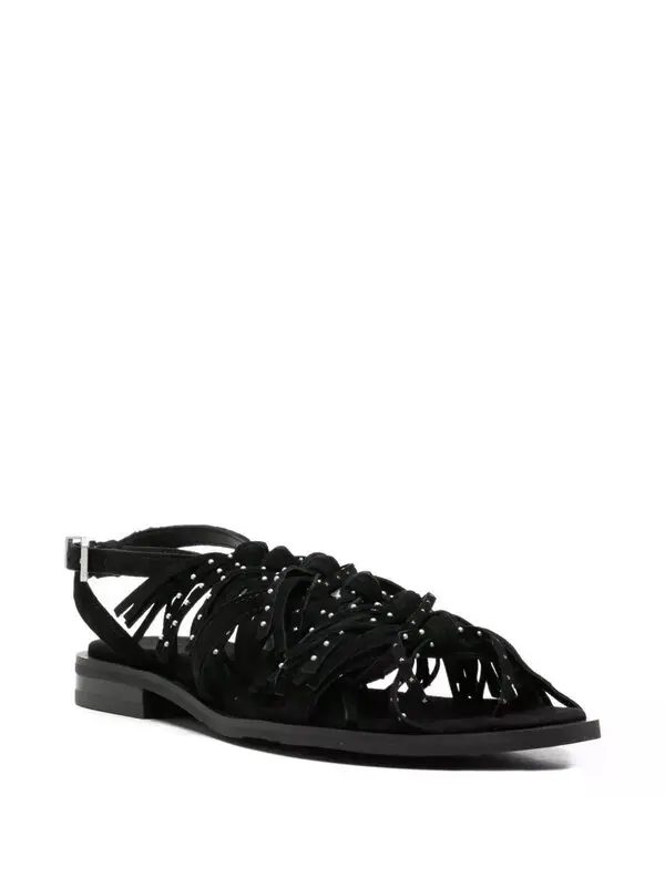 Ash Panic Studded Fringed Slingback Sandals