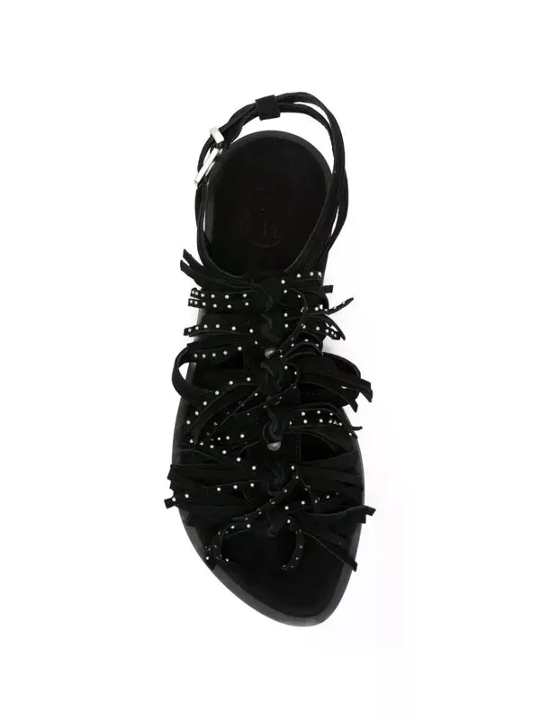 Ash Panic Studded Fringed Slingback Sandals