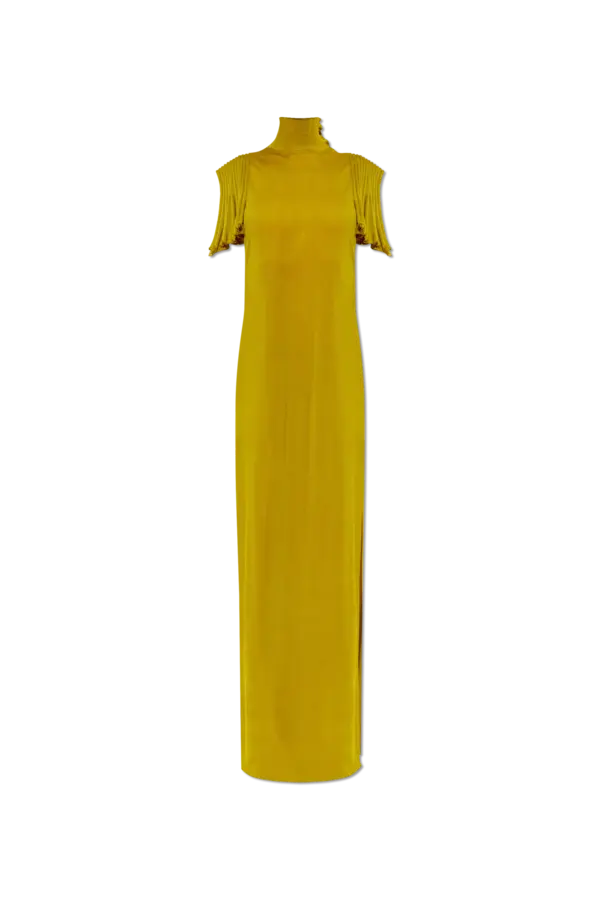 Alaïa Long Sleeve Turtleneck Dress - Yellow