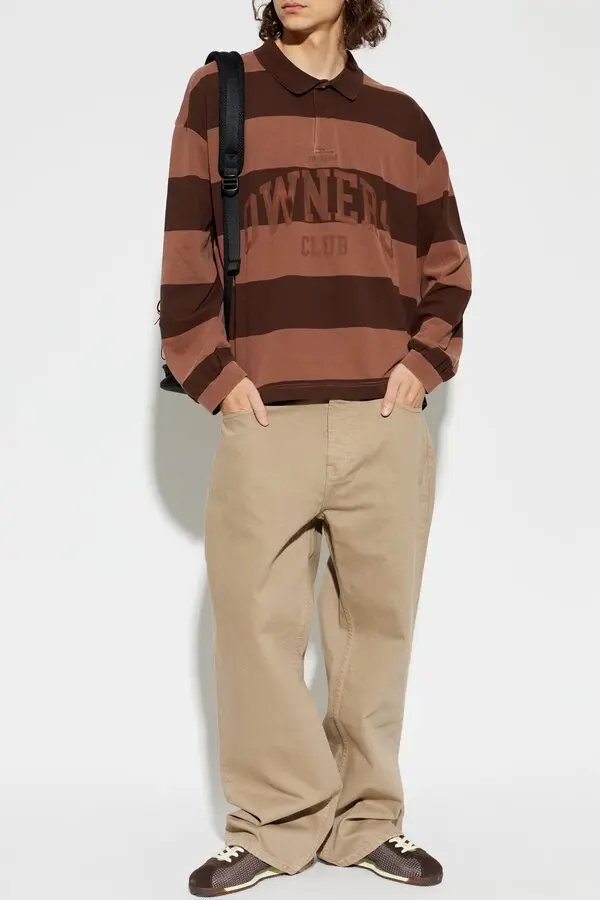 REPRESENT Long Sleeve Polo - Beige