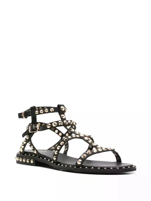 Ash Embellished Studded Sandals - Black