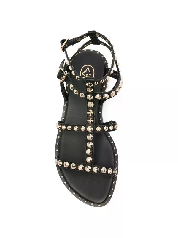 Ash Embellished Studded Sandals - Black