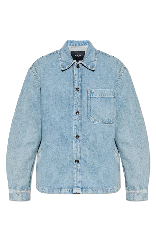 Rag & Bone Denim Jacket With Classic Collar And Metal Buttons