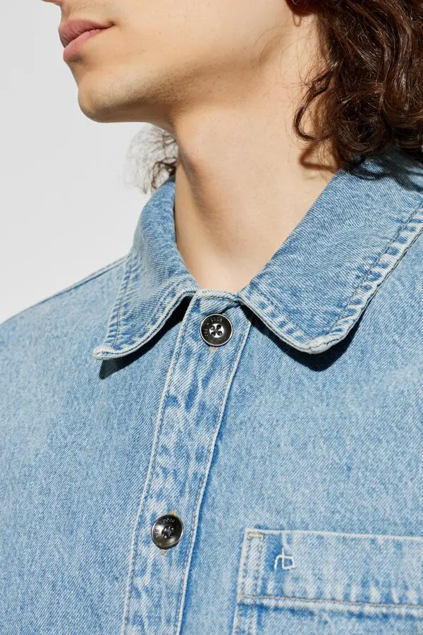Rag & Bone Denim Jacket With Classic Collar And Metal Buttons