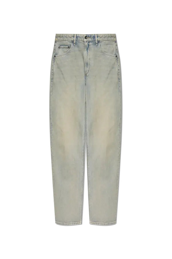 Rag & Bone Straight Leg Jeans In Faded Wash - Blue