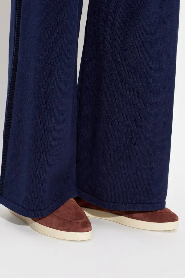 Tory Burch Suede Loafers With Gold Emblem