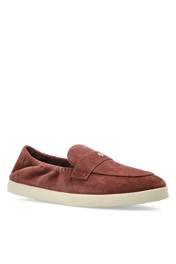 Tory Burch Suede Loafers With Gold Emblem