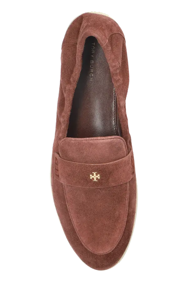 Tory Burch Suede Loafers With Gold Emblem