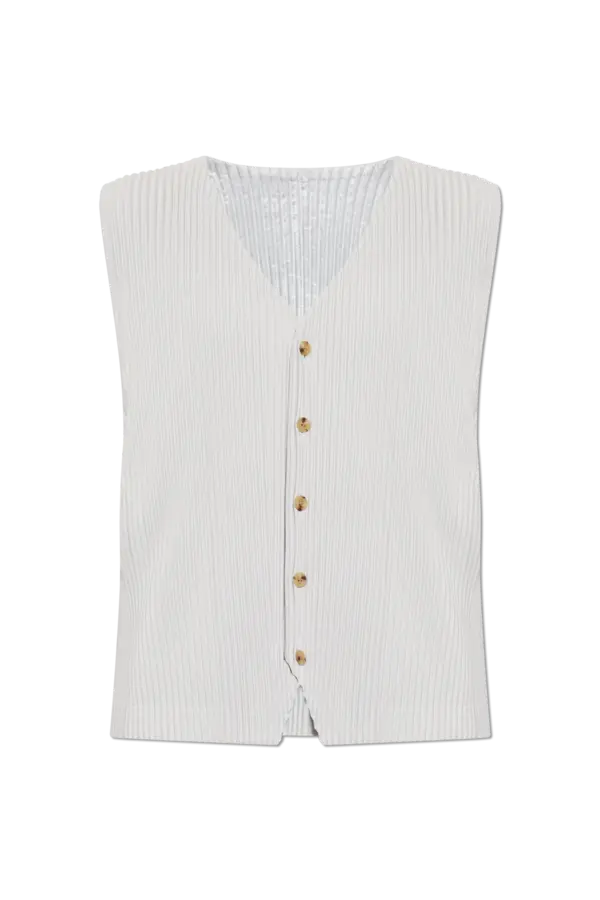 Issey Miyake Pleated Vest - Grey