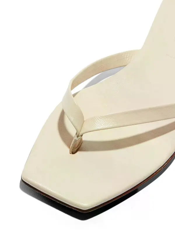 AeydĒ Renee Square-toe Leather Sandals - Neutrals