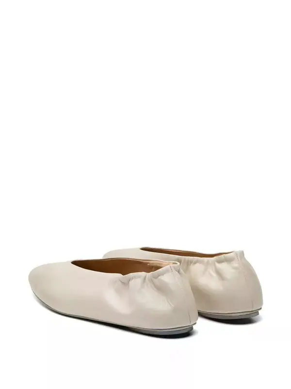 Marsèll Ruched Leather Ballet Flats