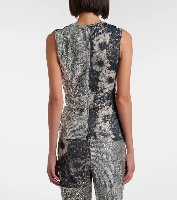 MAISON MARGIELA Sequin And Floral Patchwork Top