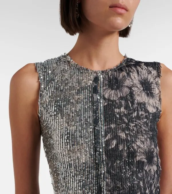 MAISON MARGIELA Sequin And Floral Patchwork Top