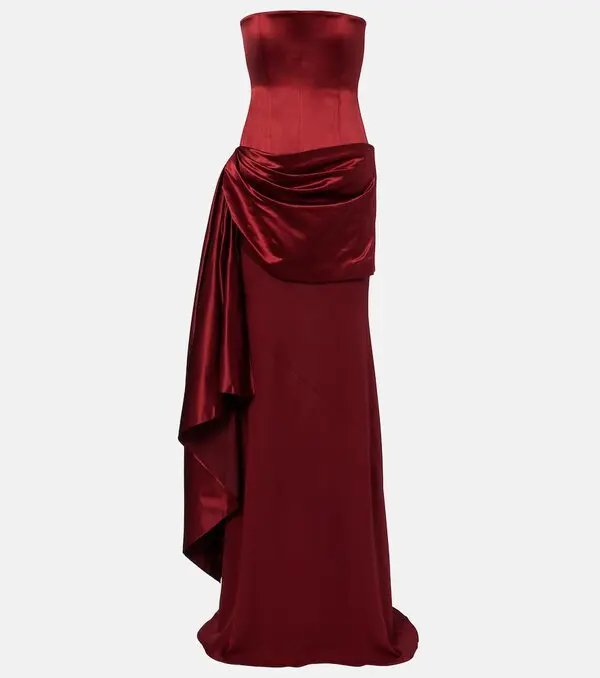 Alex Perry Draped Silk Corset Gown